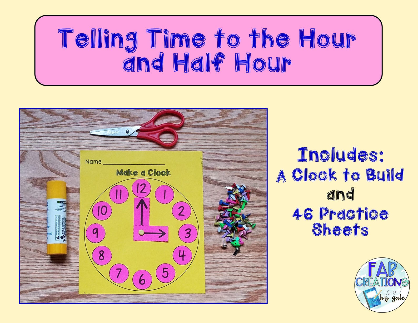 Telling Time to the Hour and Half Hour - Etsy