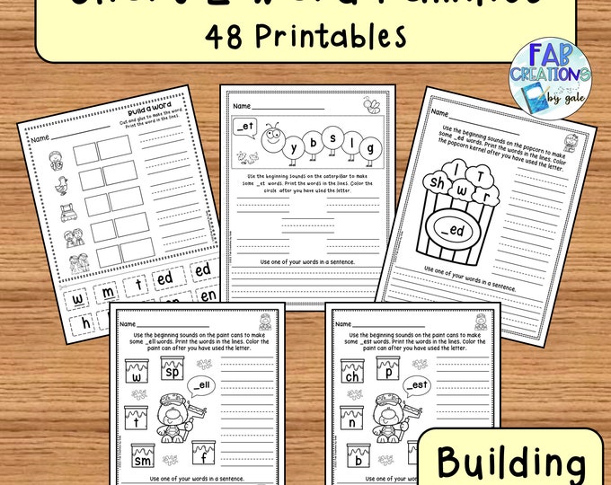 Phonics CVC Short Vowels Story Sequence for Kindergarten and First ...