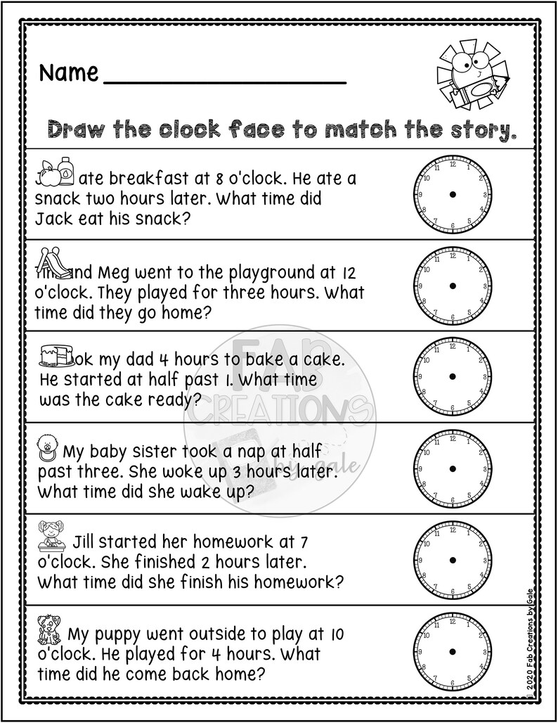 Telling Time to the Hour and Half Hour - Etsy