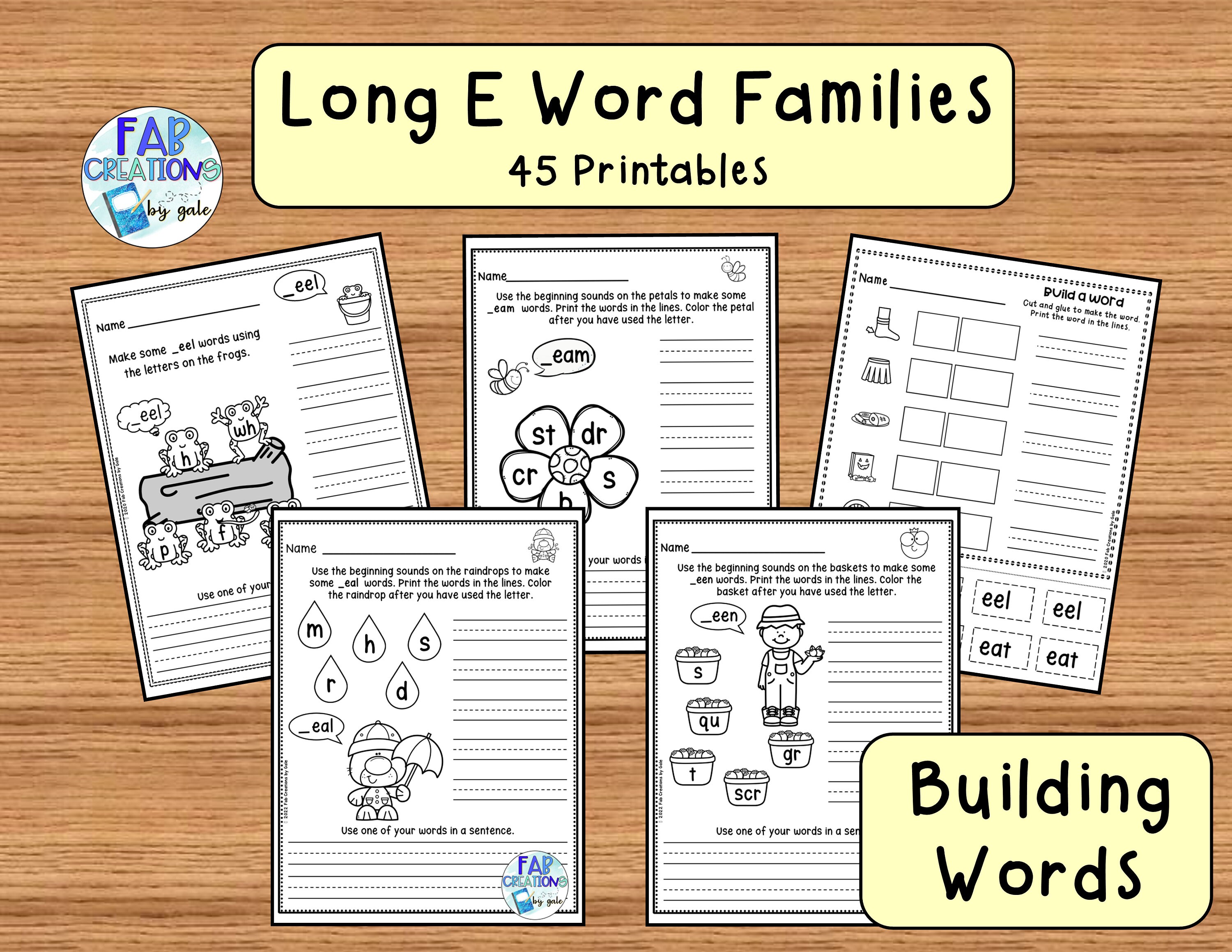Long E Word Family Practice, First and Second Grade Phonics - Etsy