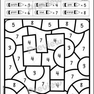 Number Recognition Color by Code, Color by Number for Kids, Color by ...