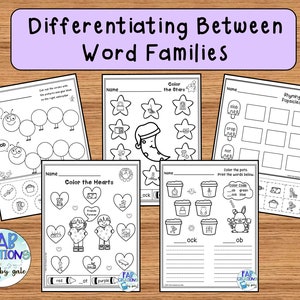 Short O Word Family Practice, Kindergarten and First Grade Phonics - Etsy