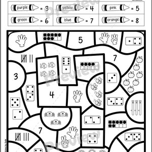 Number Recognition Color by Code, Color by Number for Kids, Color by ...