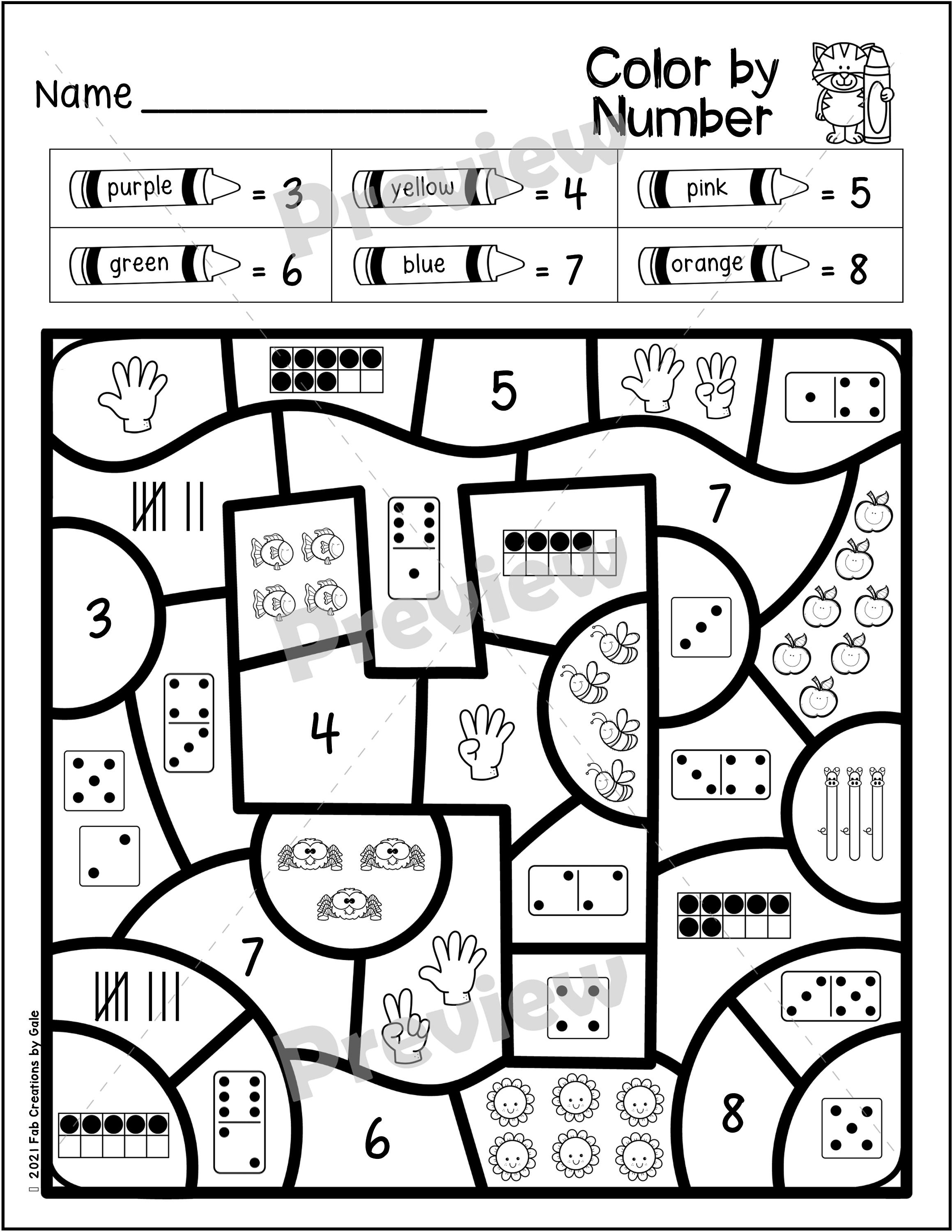 Number Recognition Color by Code, Color by Number for Kids, Color by ...