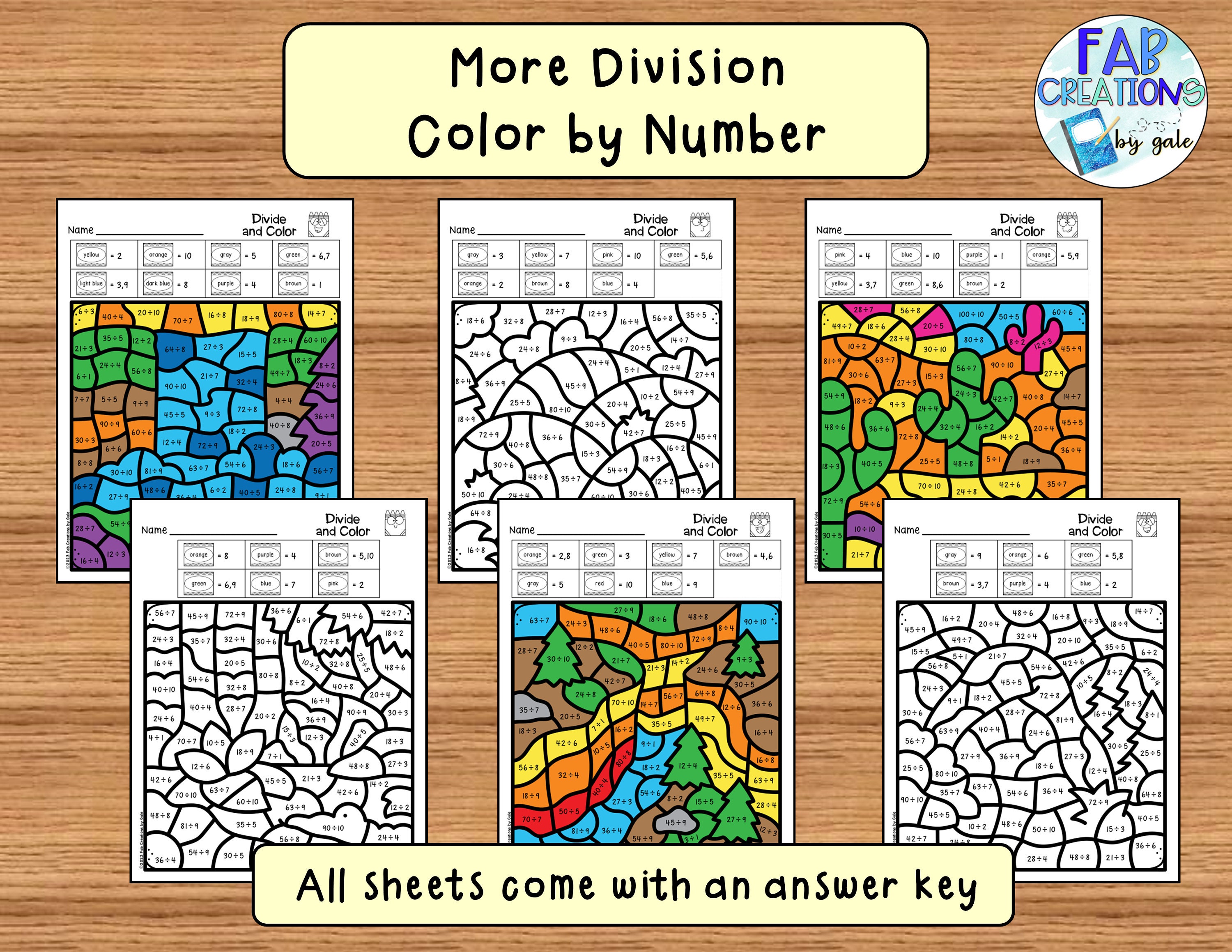 Multiplication and Division Color by Number-color by Number for Kids ...