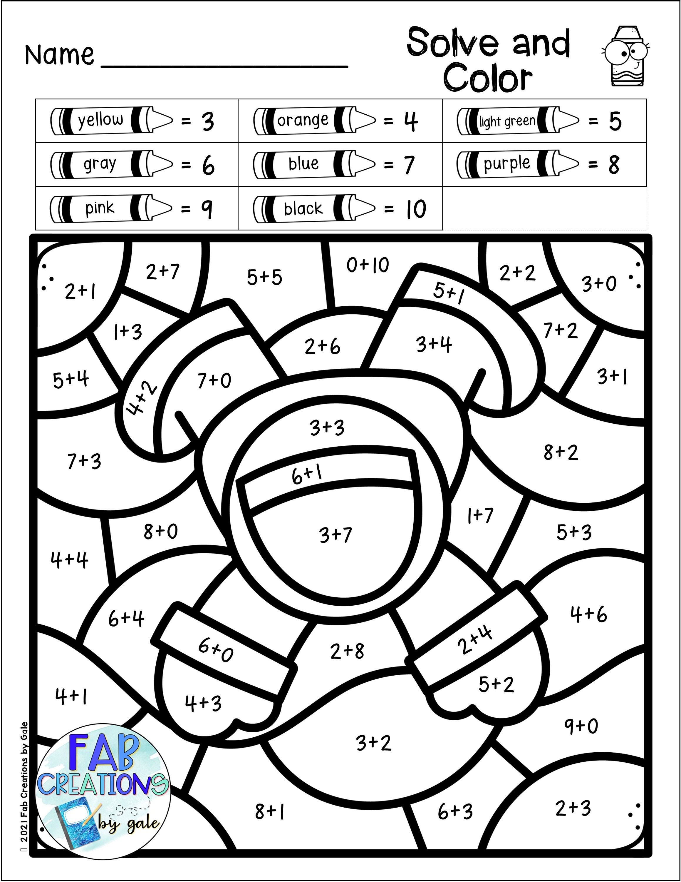 Space Themed Color by Number for Addition and Subtraction - Etsy