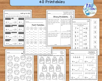 Math Fact Fluency Addition and Subtraction to 20 Timed Tests Practice ...