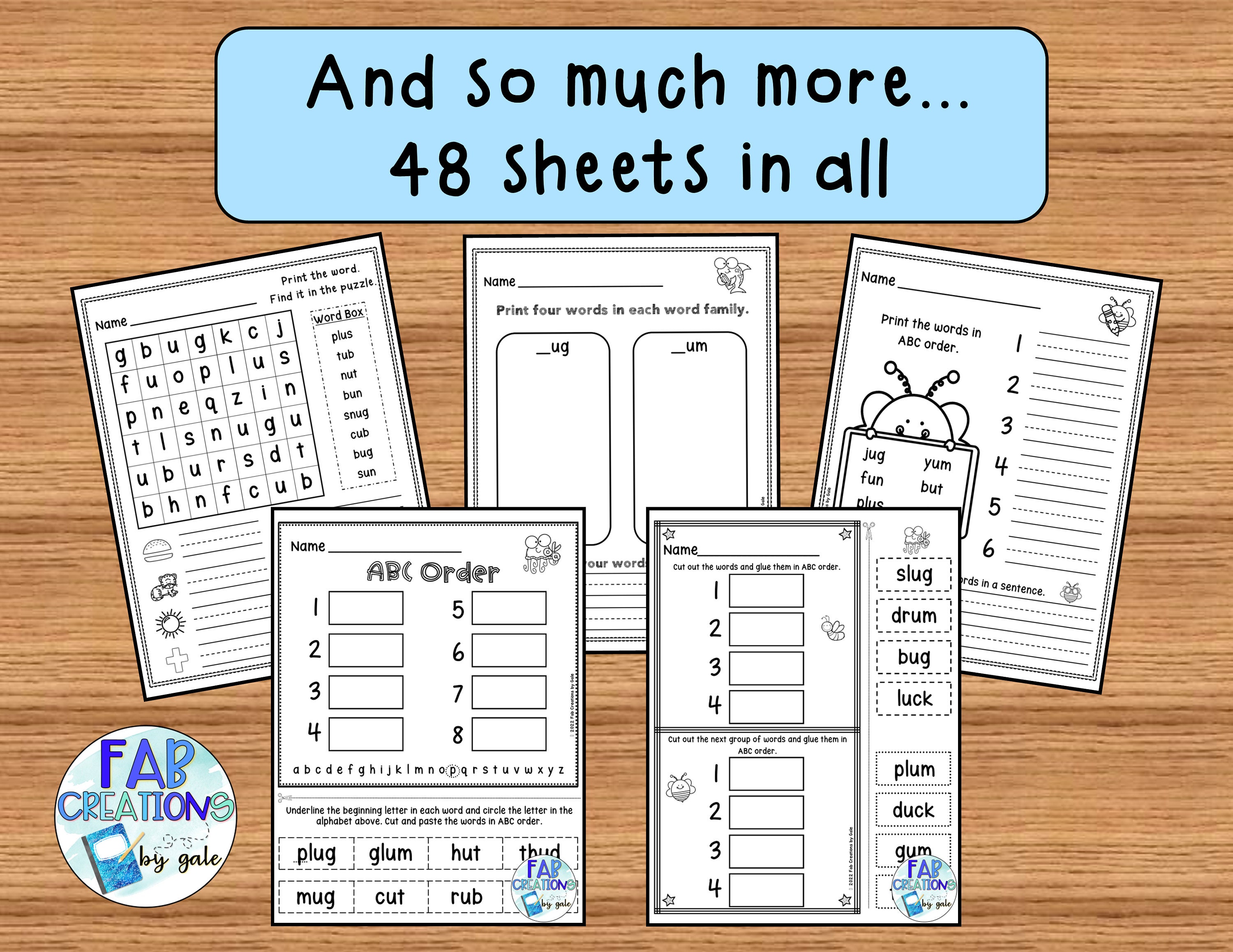 Short U Word Family Practice, Kindergarten and First Grade Phonics - Etsy