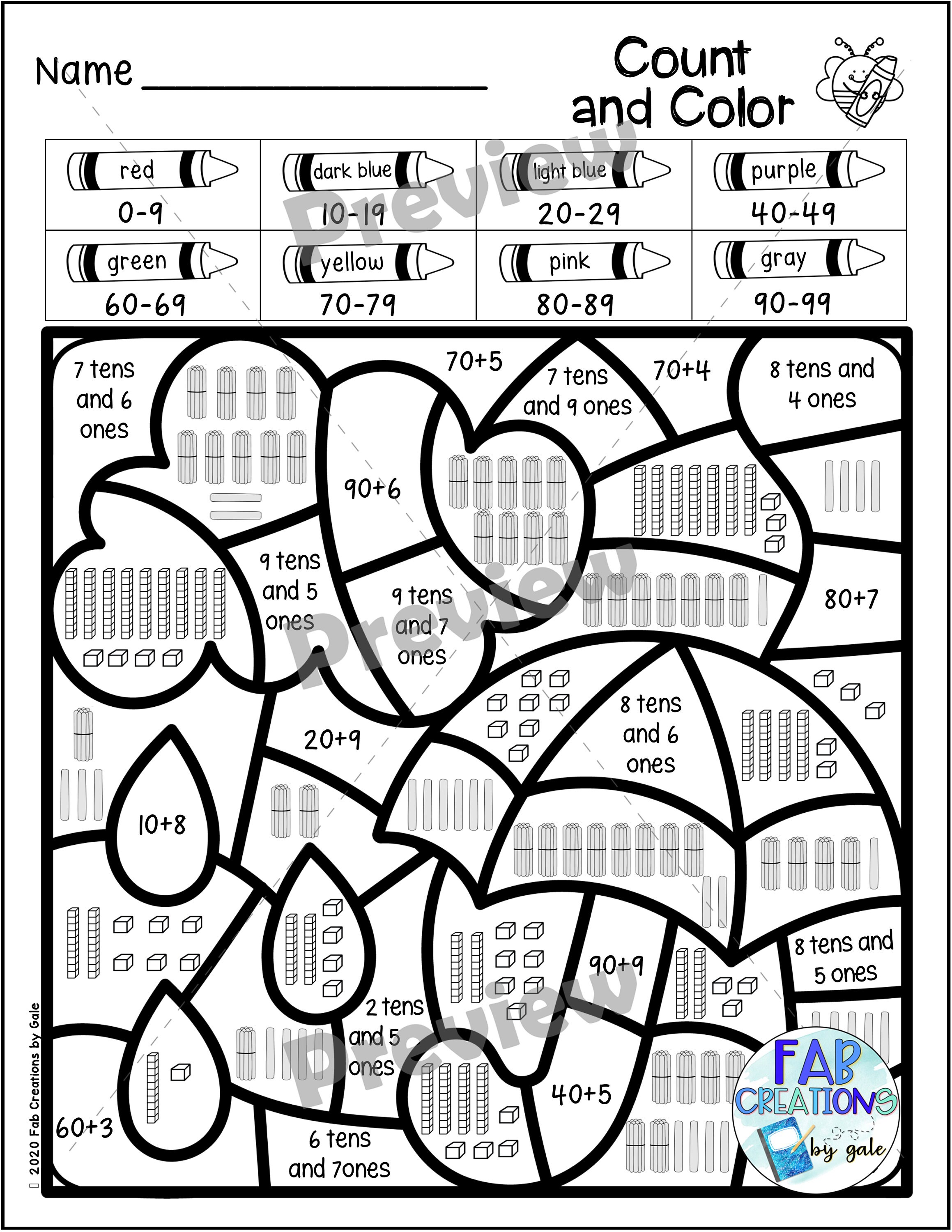 Color by Code for Place Value, Telling Time and Counting Money-color by ...