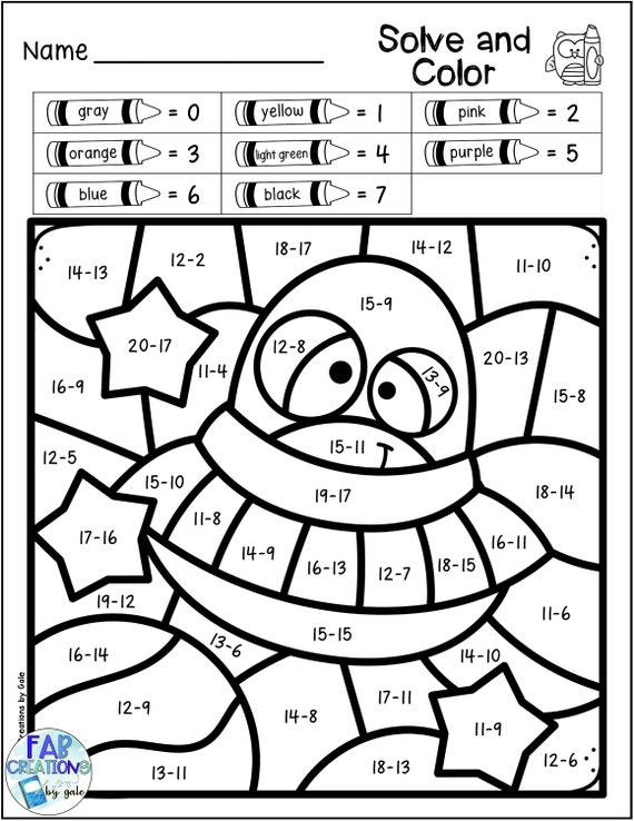 Resta De Colores Por Números Planetas