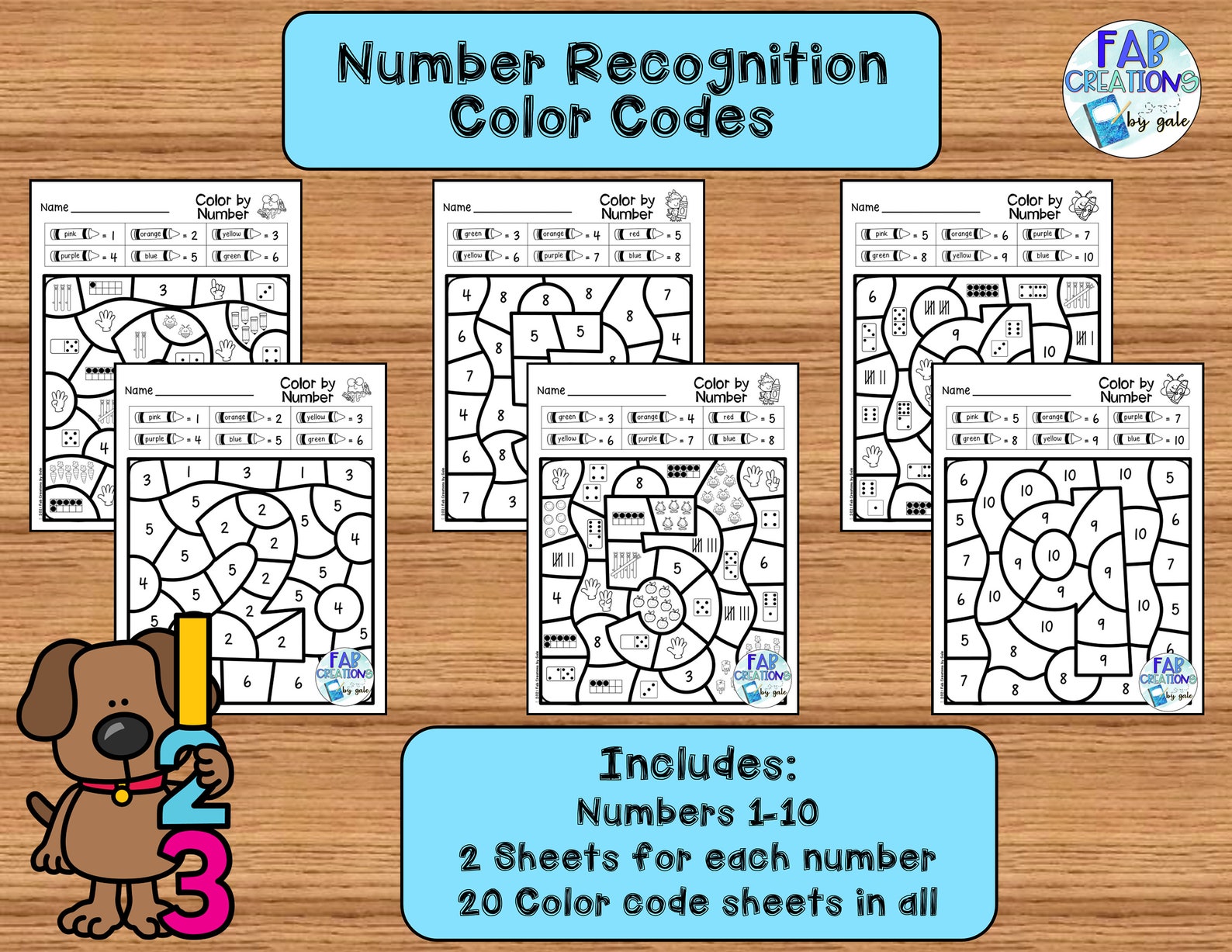 Number Recognition Color by Code Color by Number for Kids - Etsy