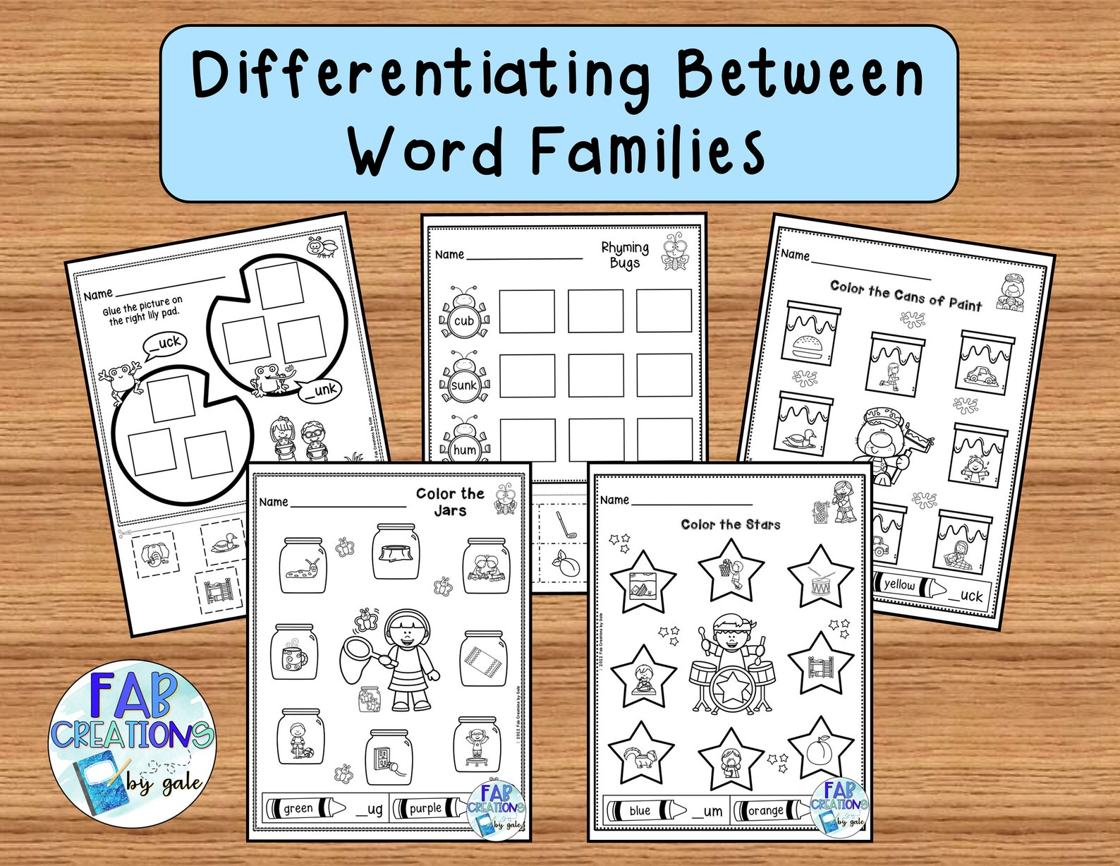 Short U Word Family Practice, Kindergarten and First Grade Phonics - Etsy