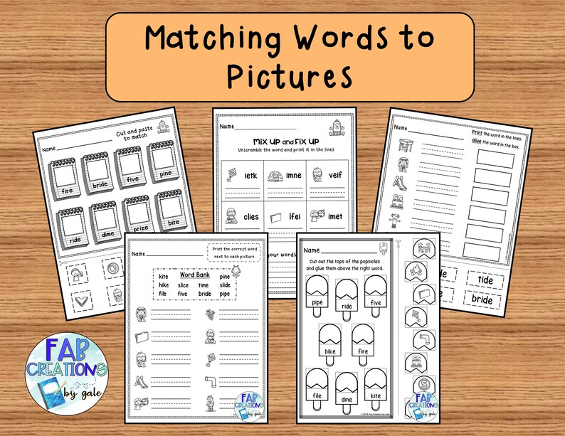 Long I Word Family Practice, First and Second Grade Phonics - Etsy