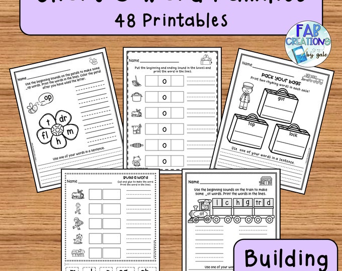Phonics CVC Short Vowels Story Sequence for Kindergarten and First ...