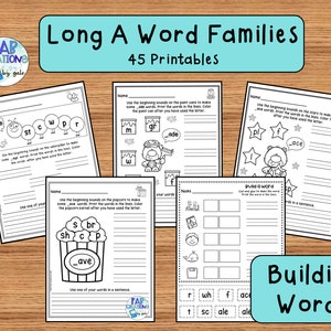 Long A Word Family Practice, First and Second Grade Phonics - Etsy