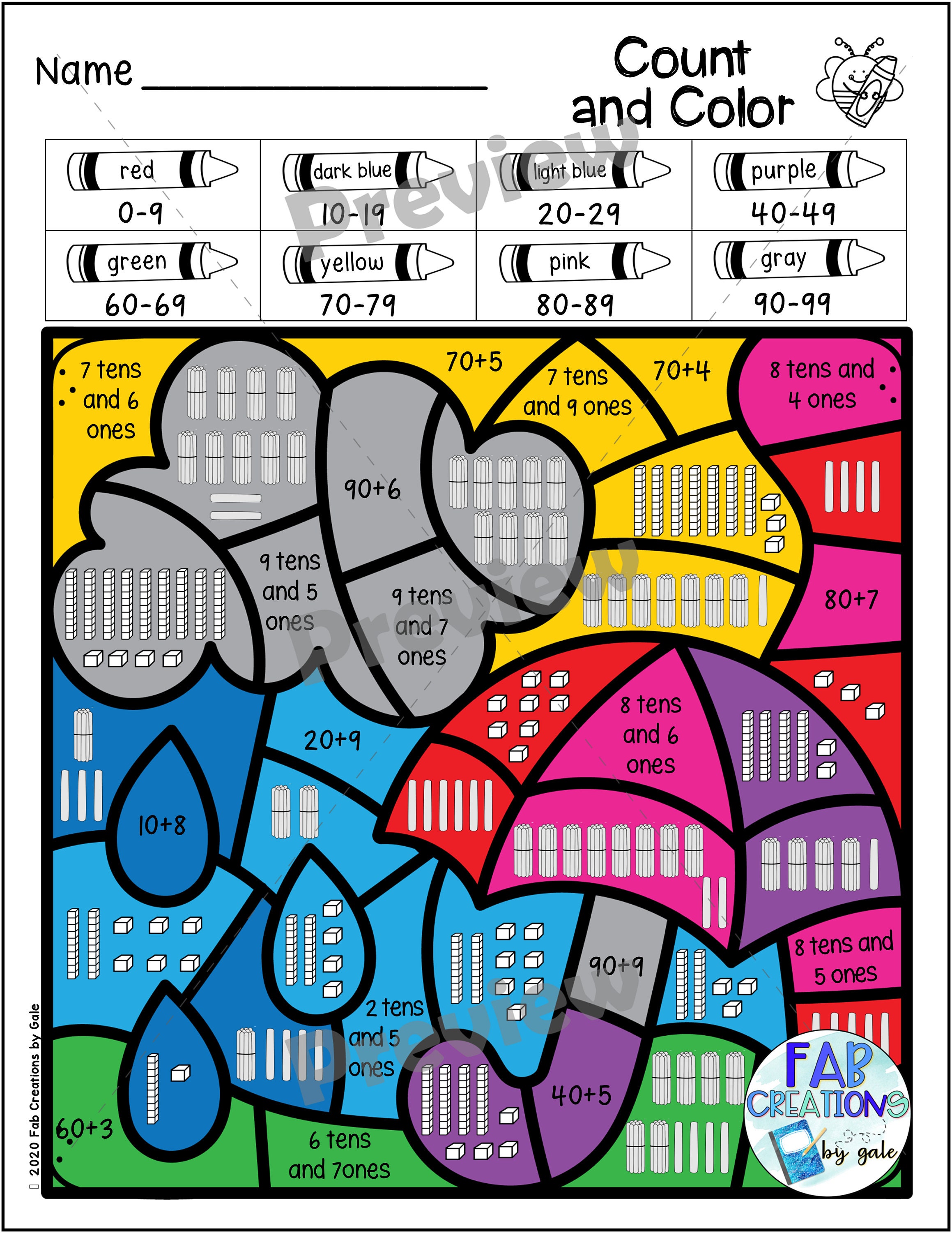 Color by Code for Place Value, Telling Time and Counting Money-color by ...