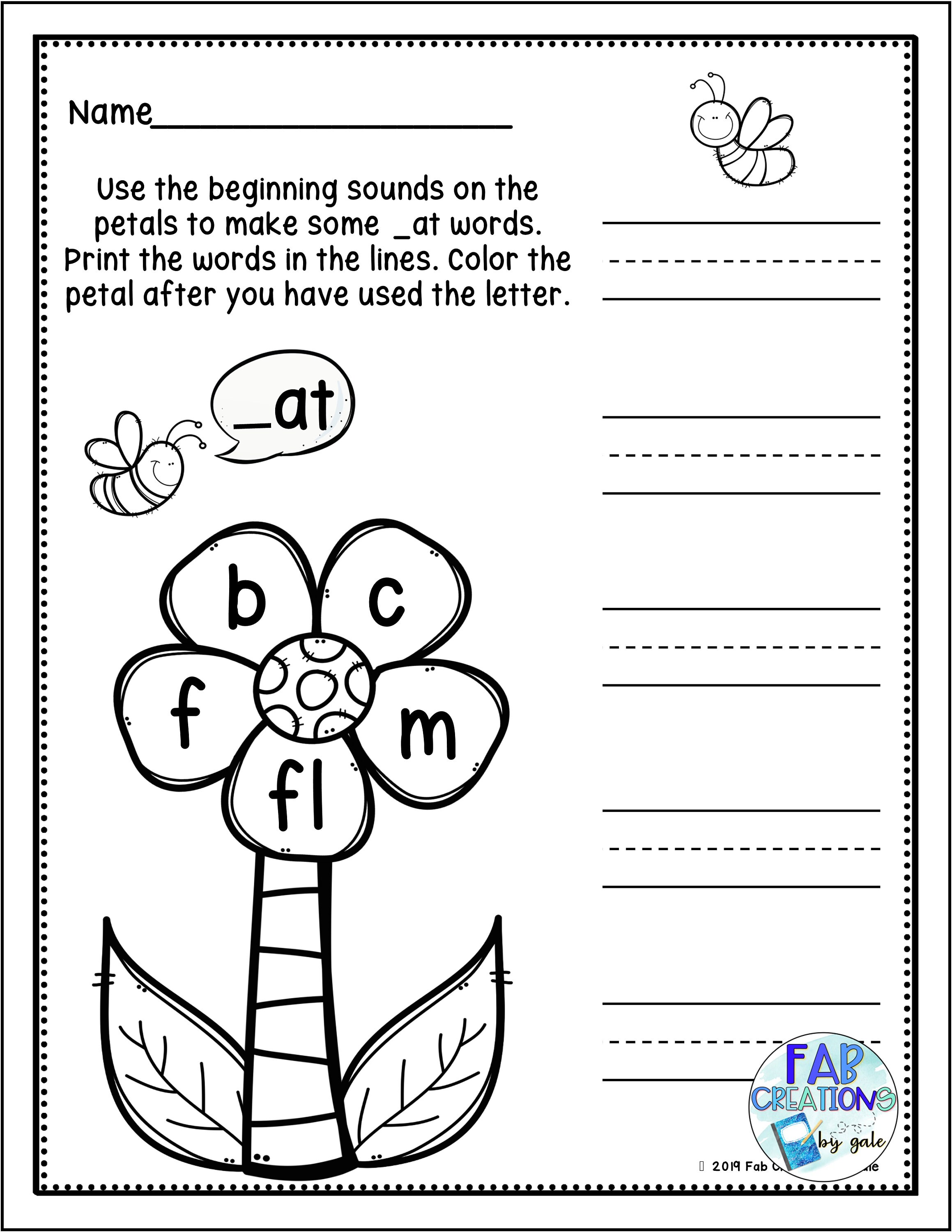 Short A Word Family Practice, Kindergarten and First Grade Phonics - Etsy