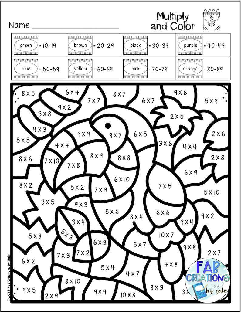 Multiplication and Division Color by Number-color by Number for Kids ...