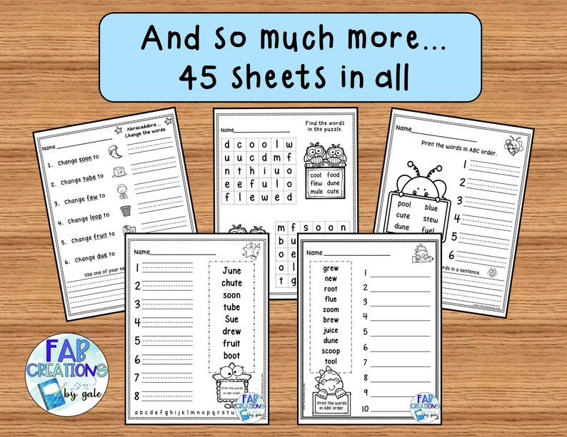 Long U Word Family Practice, First and Second Grade Phonics - Etsy