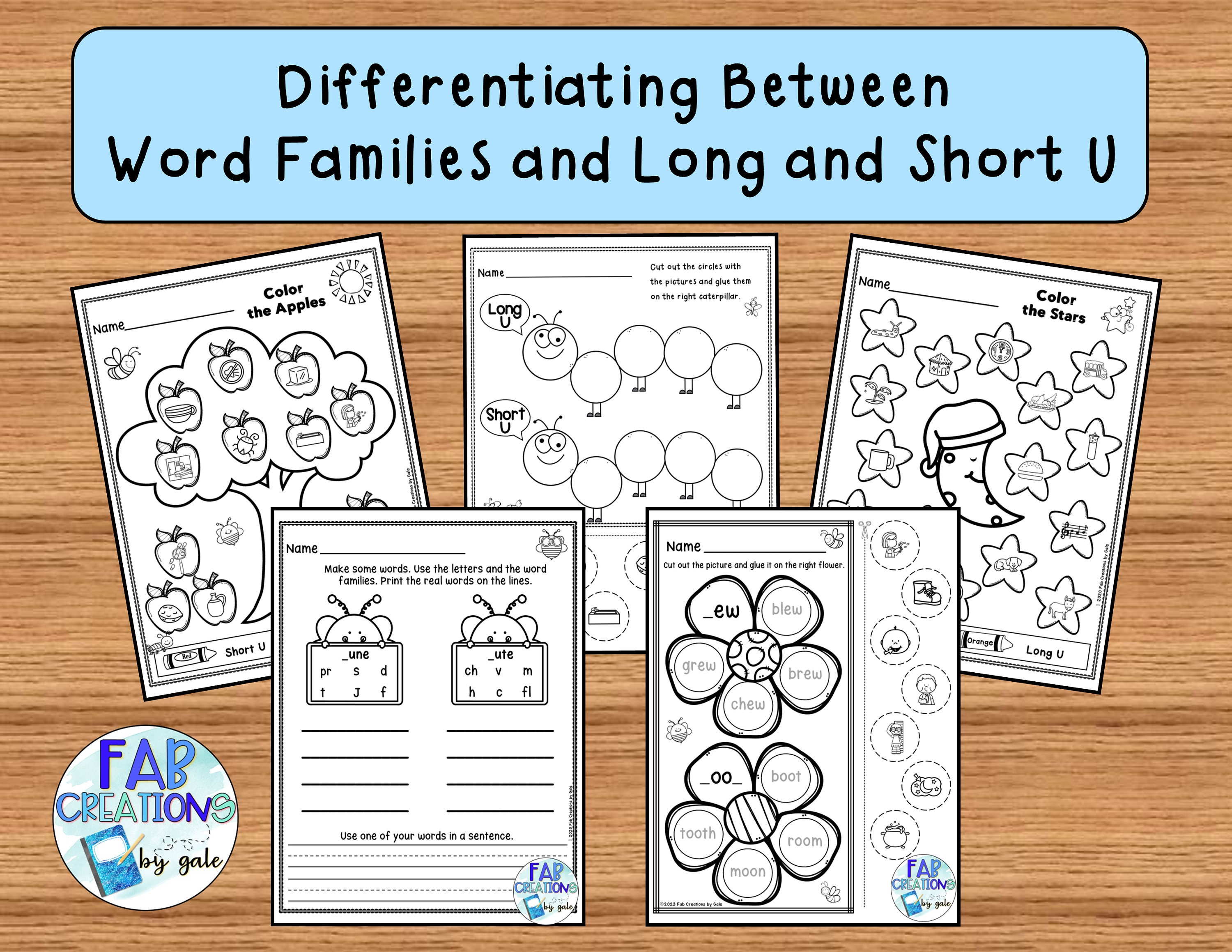 Long U Word Family Practice, First and Second Grade Phonics - Etsy