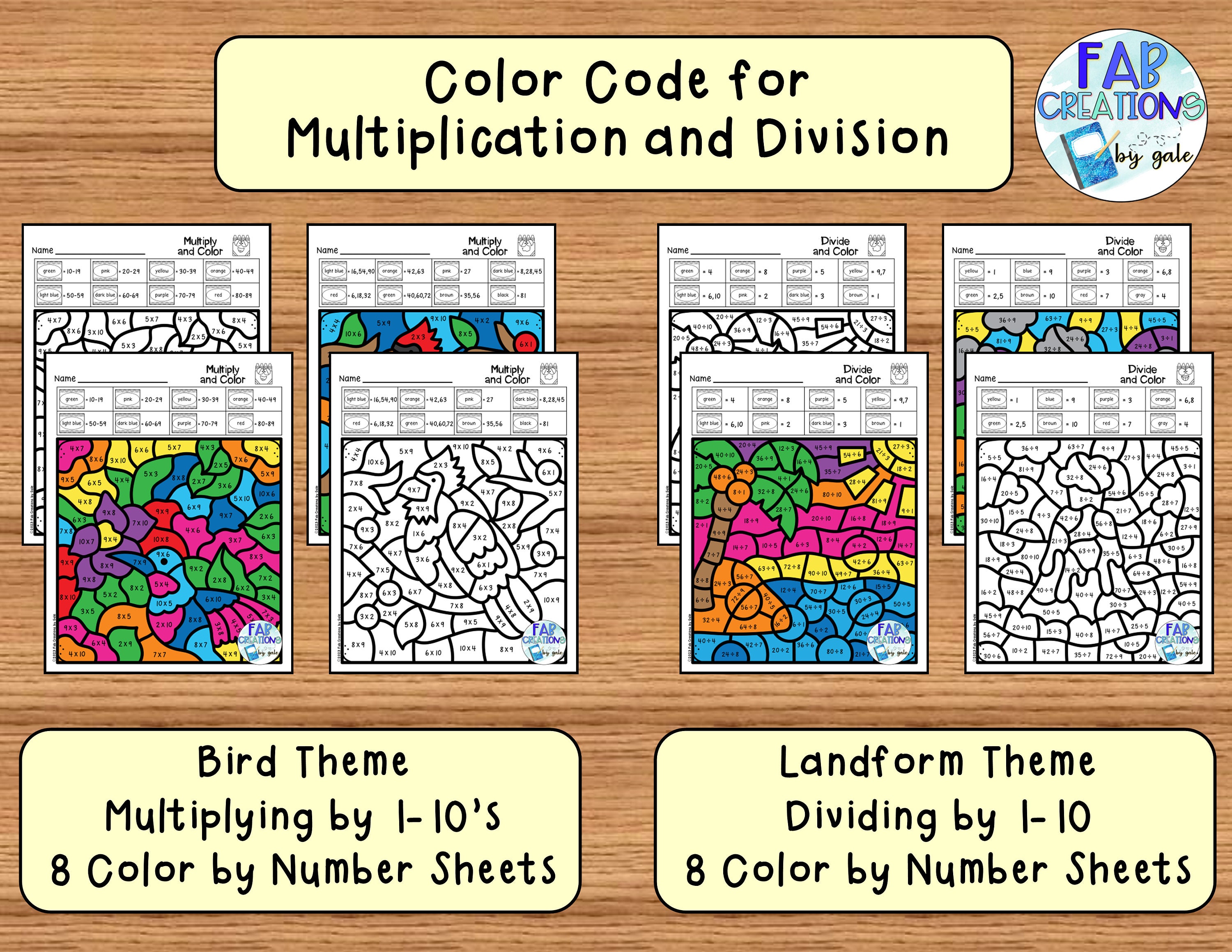Multiplication and Division Color by Number-color by Number - Etsy