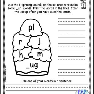 Short U Word Family Practice Kindergarten and First Grade - Etsy