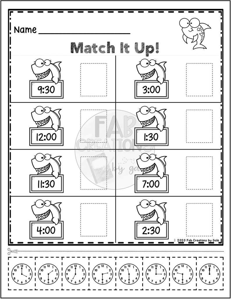 Telling Time to the Hour and Half Hour - Etsy