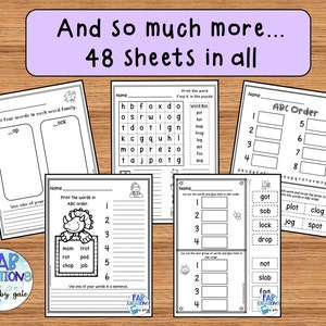 Short O Word Family Practice, Kindergarten and First Grade Phonics - Etsy