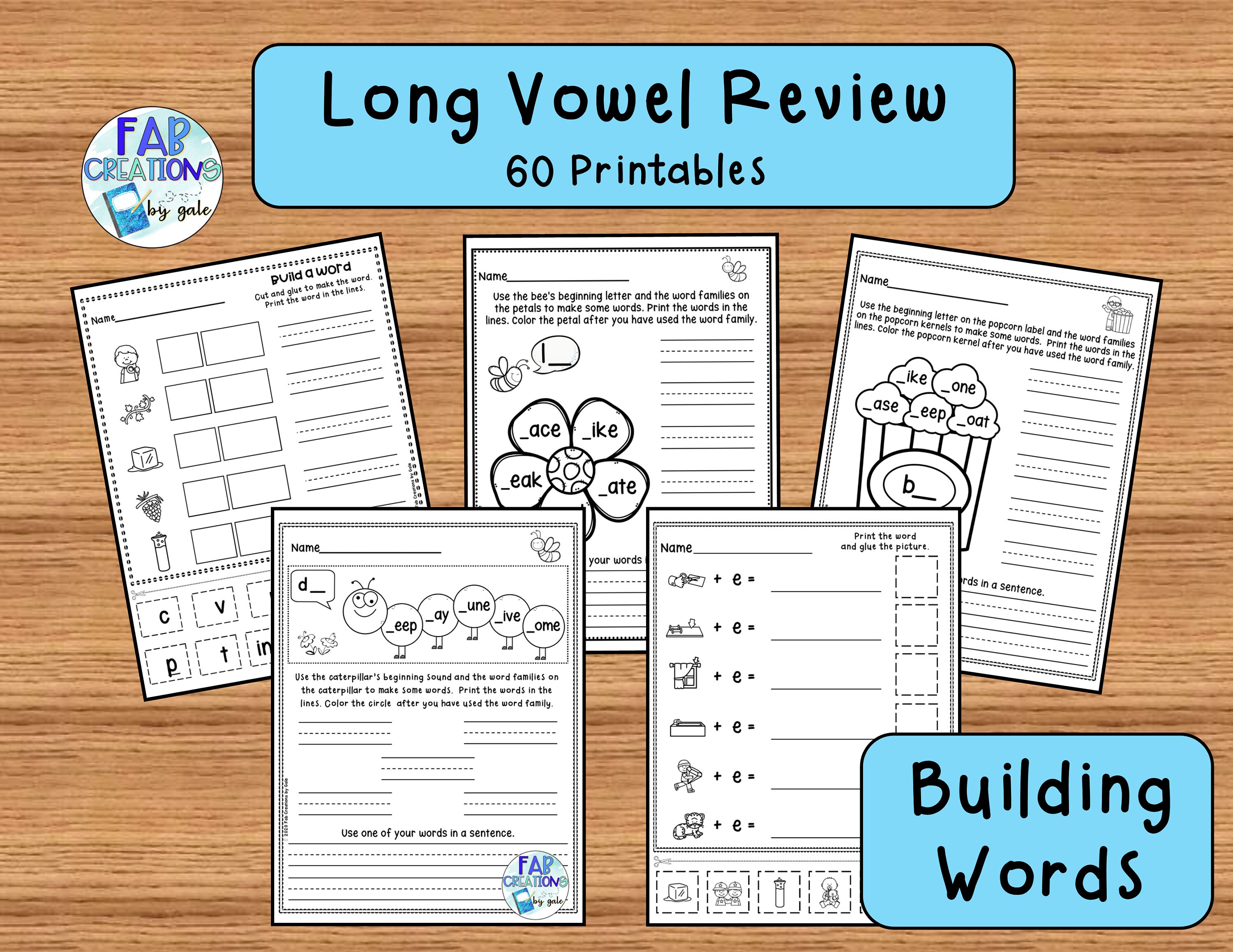 Long Vowel Practice and Review First and Second Grade - Etsy