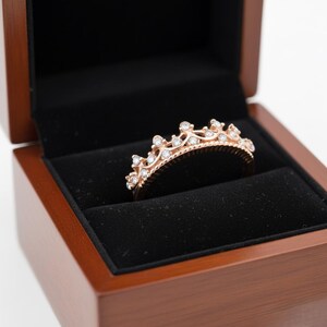 Sterling Silver Crown Ring: Cubic Zirconia Tiara Wedding Band - Etsy