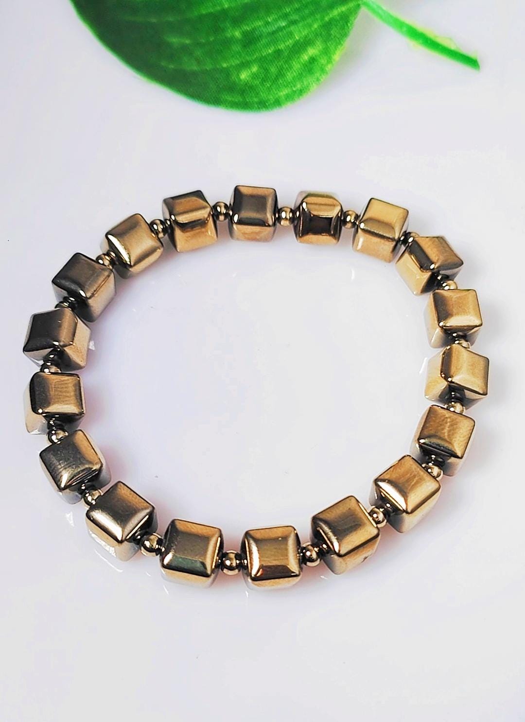 Natural Pyrite Bracelet 8mm Beads Pyrite Beaded Bracelet Pyrite Crystal ...