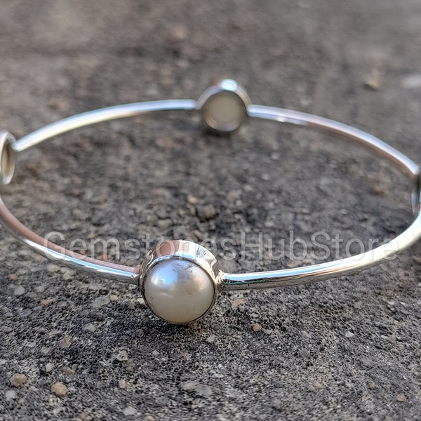 Pearl Bangle - Etsy