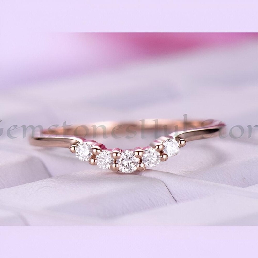 Chevron CZ Wedding Band, Art Deco Stacking Ring, Wedding Ring, Gift for Her, Engagement Ring ...