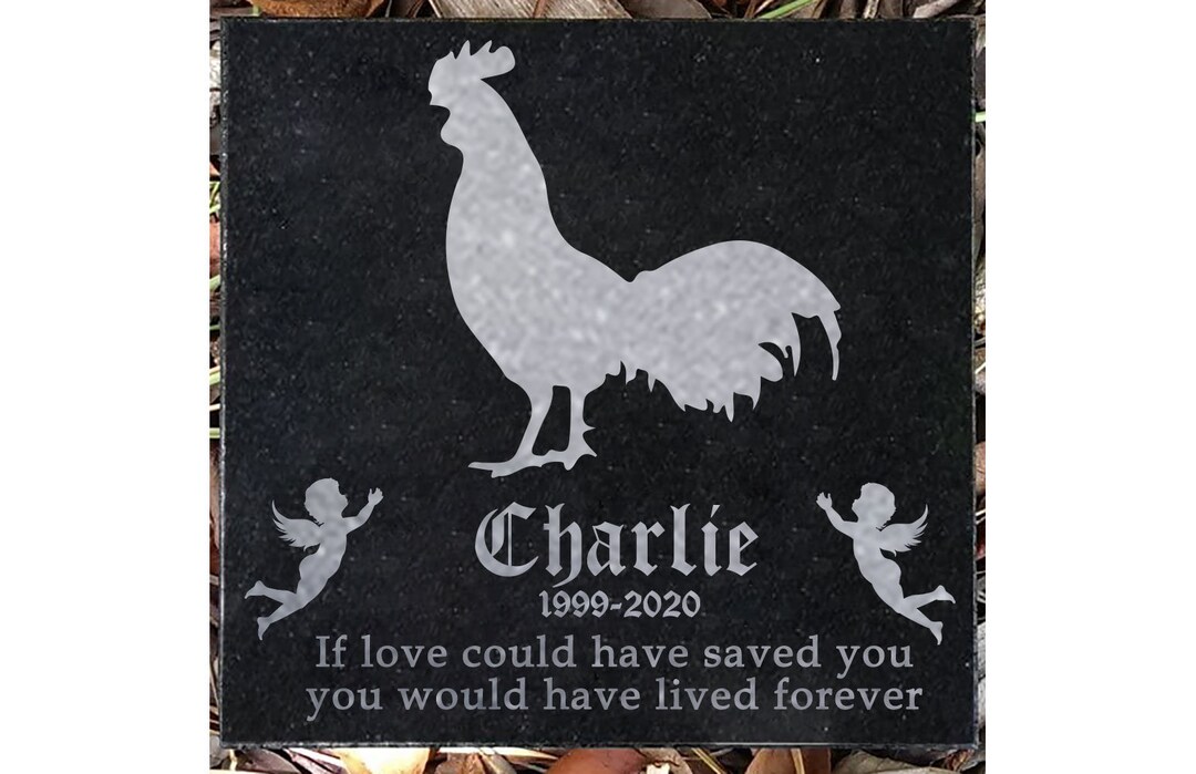 Custom Chicken Cock Memorial Stone, Pet Tombstone for Chicken Cock ...