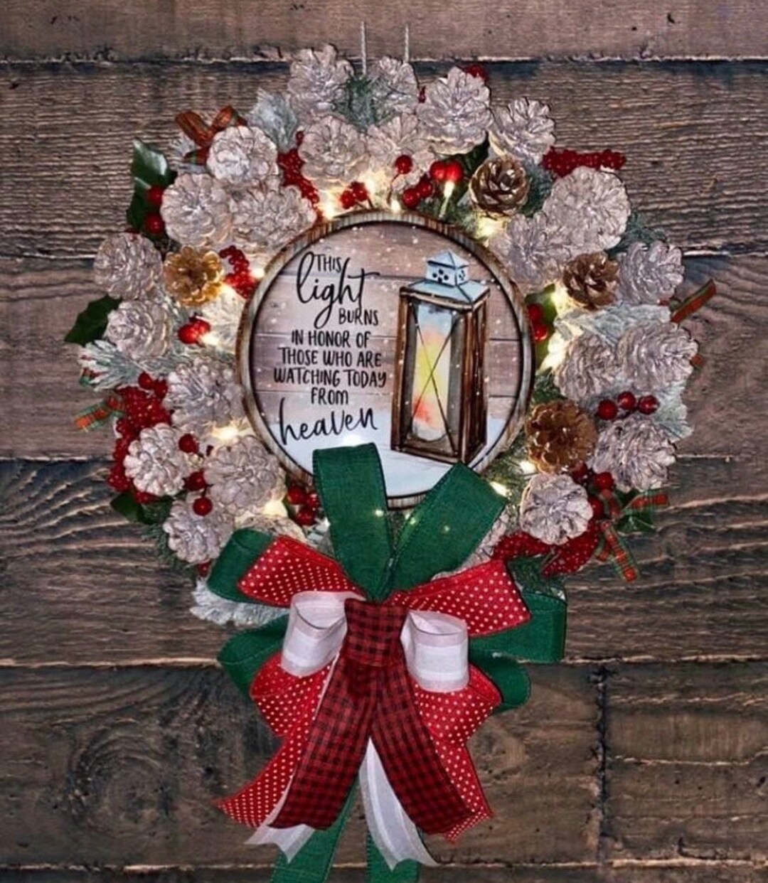 Pine Cone Christmas Wreath, Lighted Christmas Wreath - Etsy