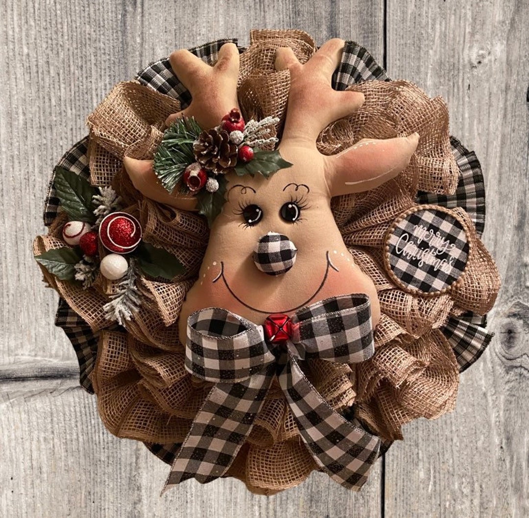 Reindeer Games Wreath, Christmas Wreath, Winter Wreath, Holiday Wreath ...