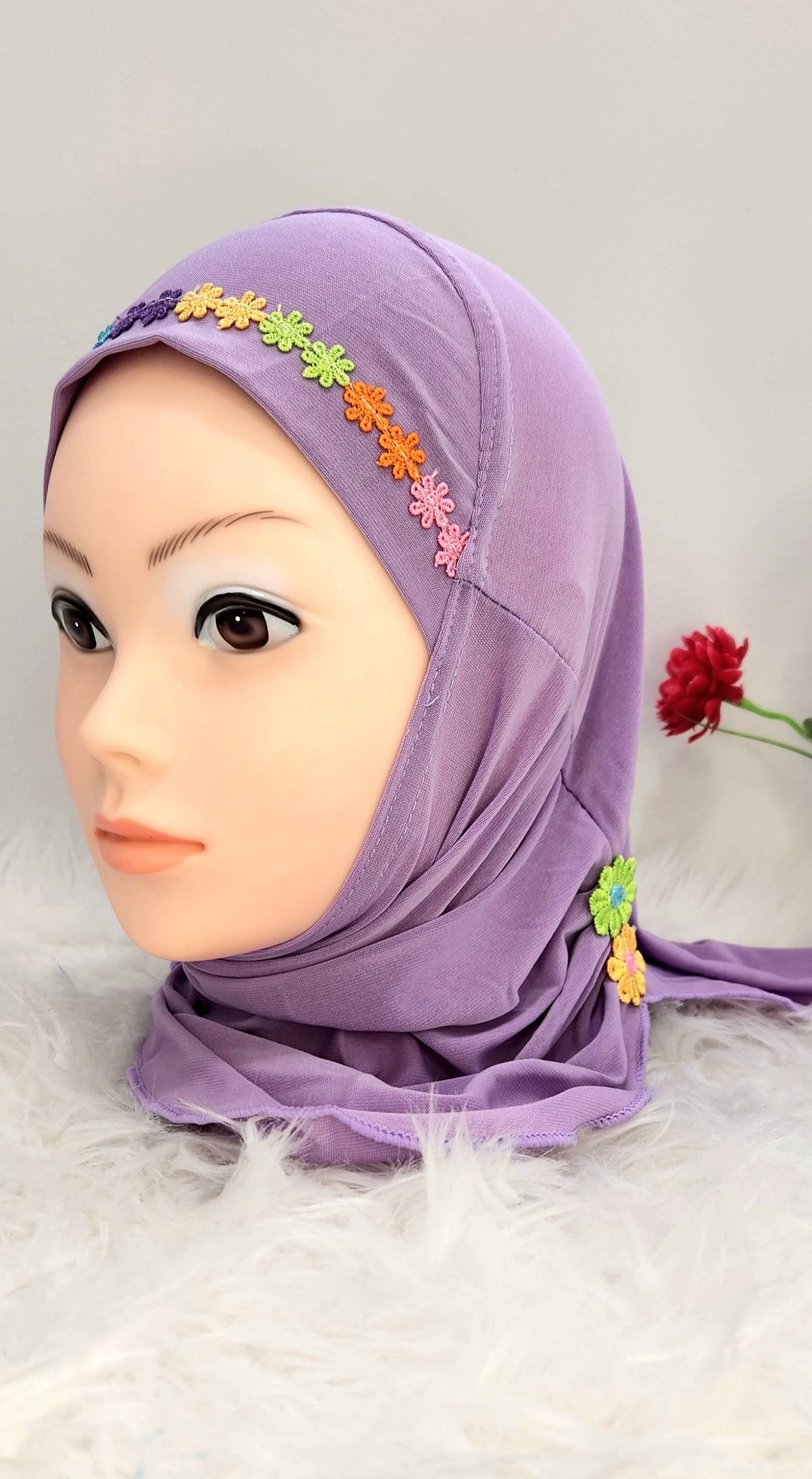 Children | Kids | Girls Instant Hijab | Muslim Girls Hijab| Head Cover ...