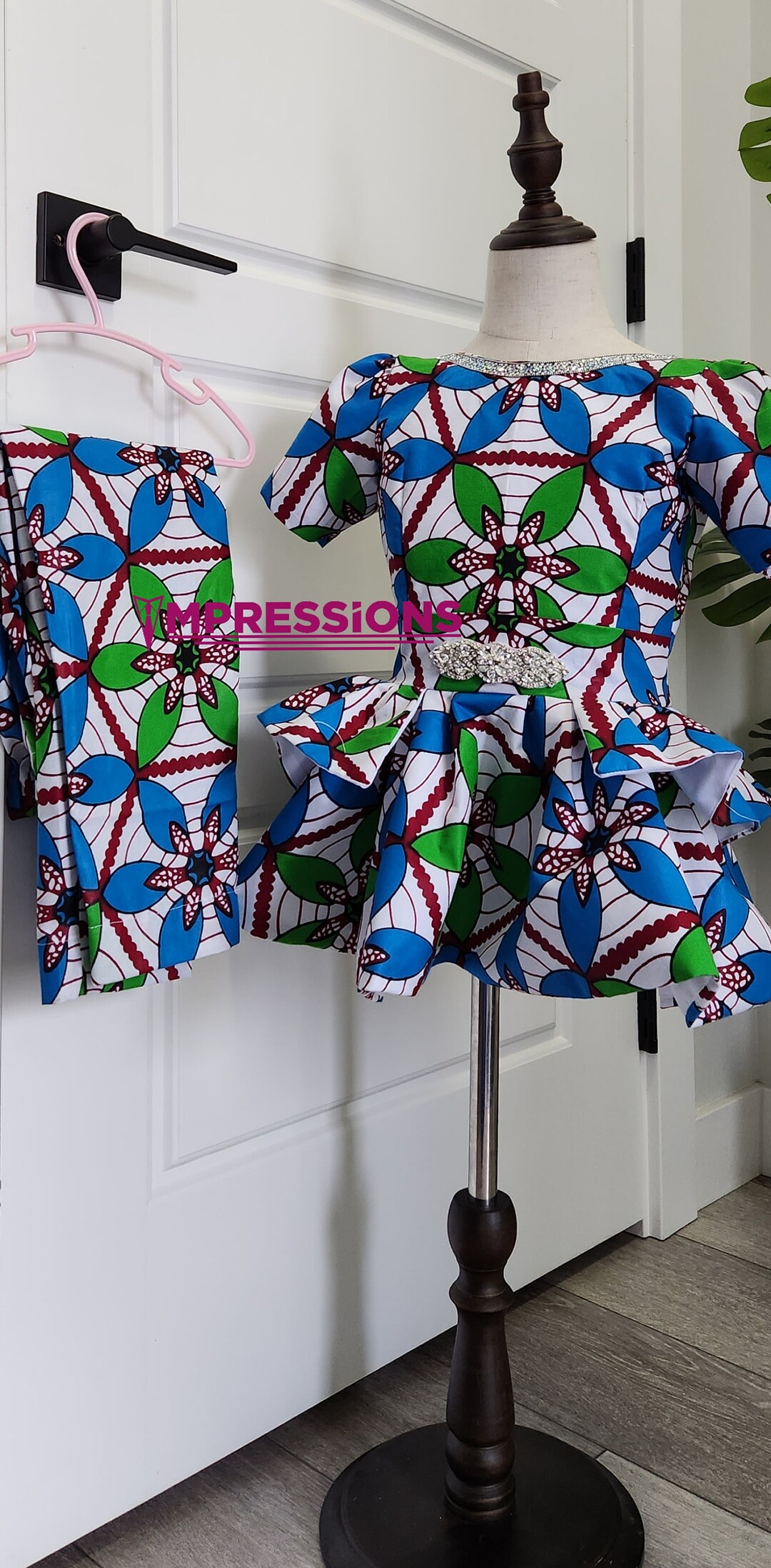 African Print 2 Piece Set for Kids / Peplum Top / African Print Pants ...