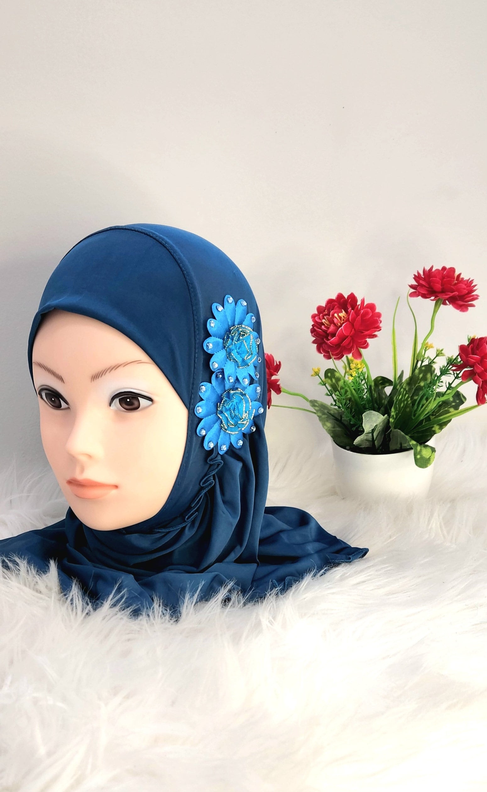 Children Kids Girls Instant Hijab Muslim Girls Hijab Head Cover Scarf ...