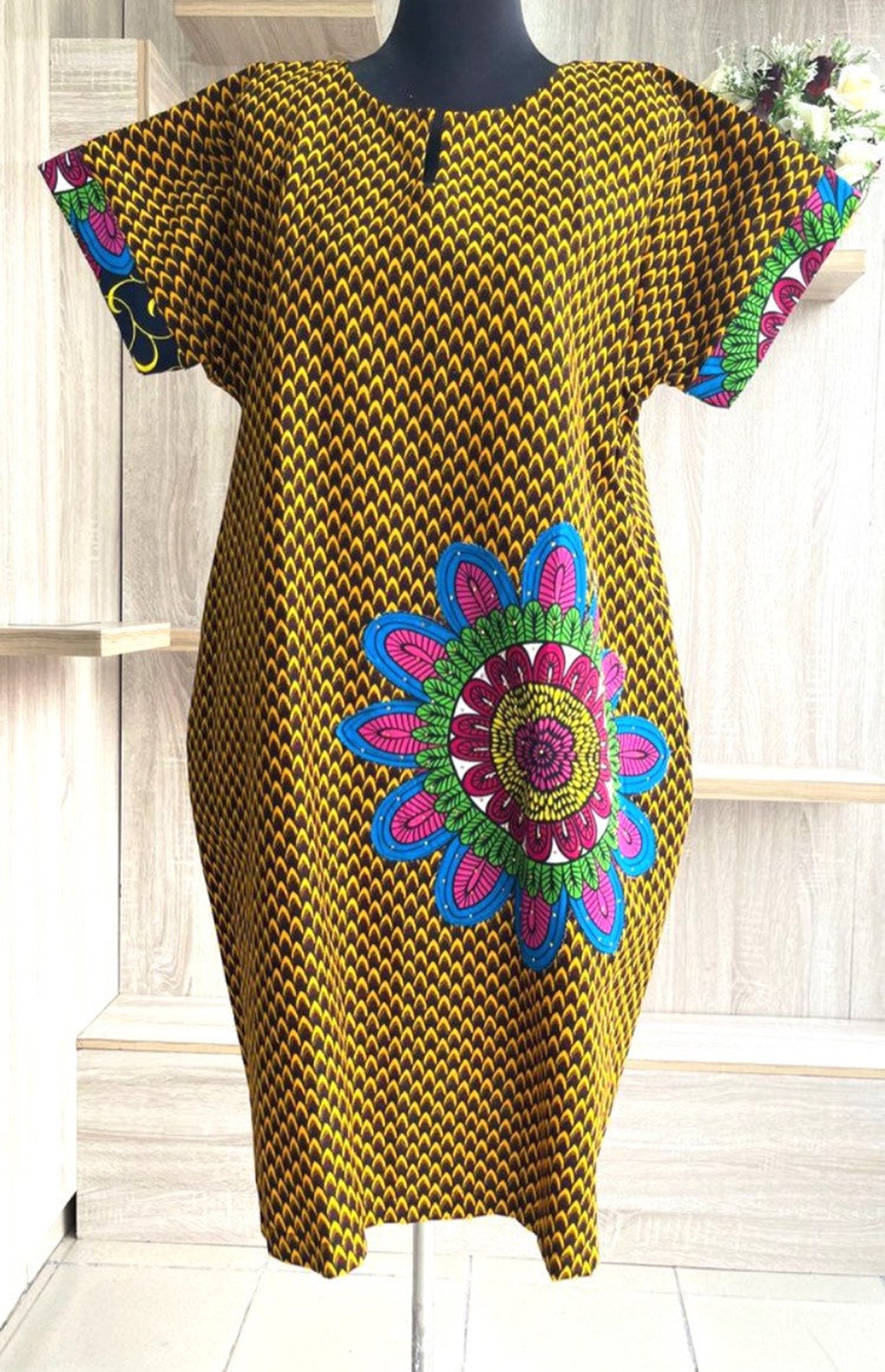African Print Shift Dress/ Ankara Dress/ Shirt Dress/ Casual - Etsy