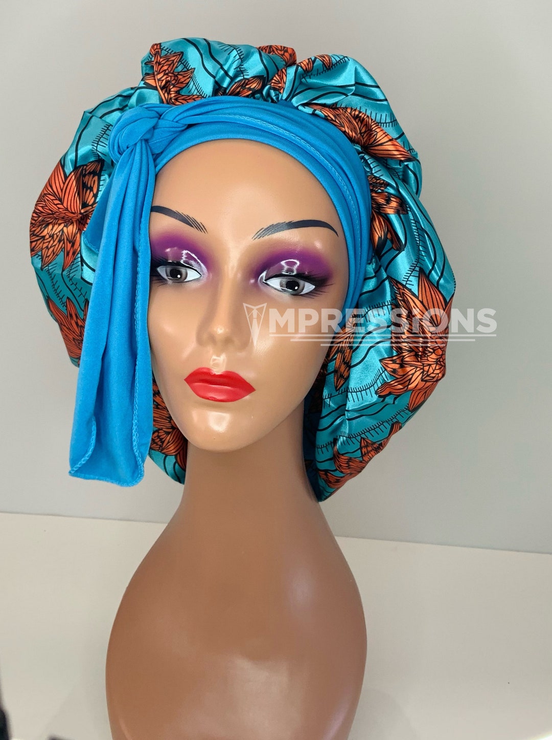 Satin Bonnetpatternedhead Wrap Hair Cover Women Sleeping Bonnet Hair ...