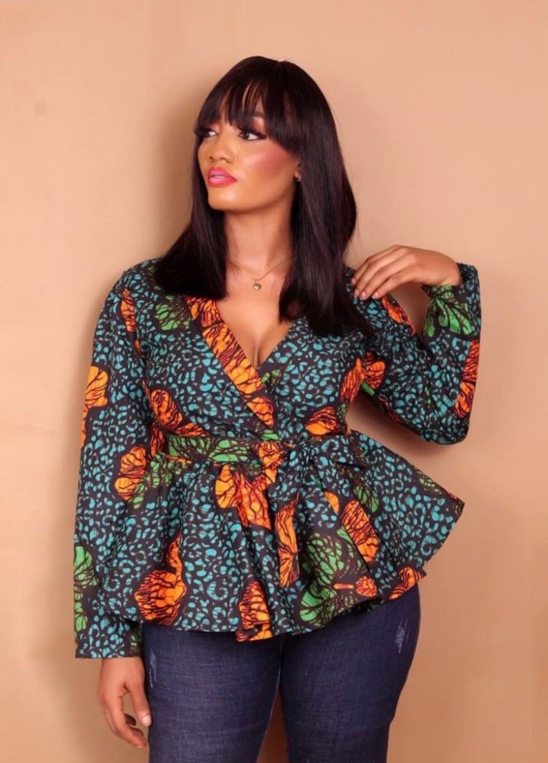 African Print Wrap Top/women/ Dress/kente/african Dress - Etsy