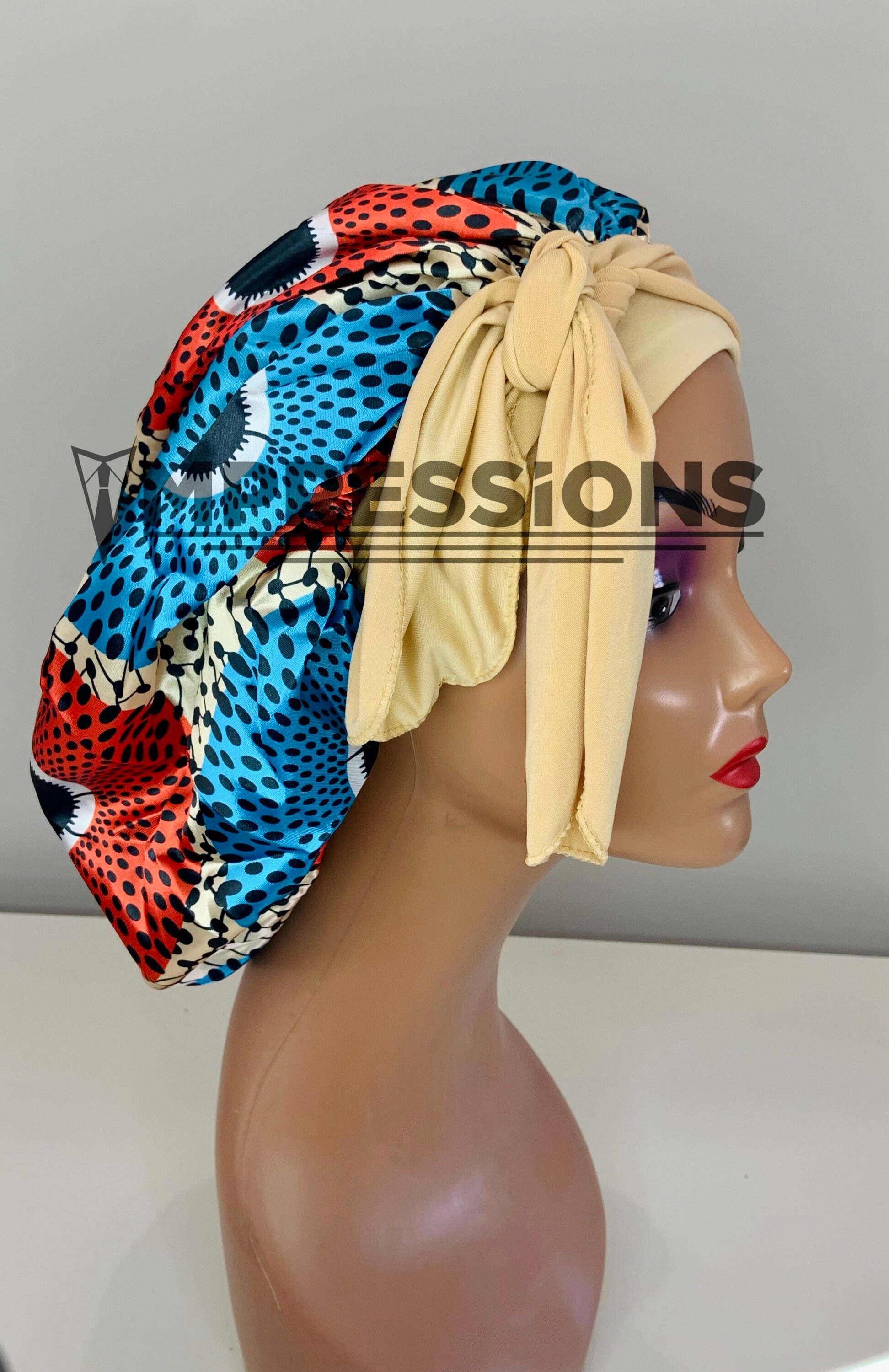 Satin Bonnet|patterned|head Wrap| Hair Cover| Women| Sleeping Bonnet ...