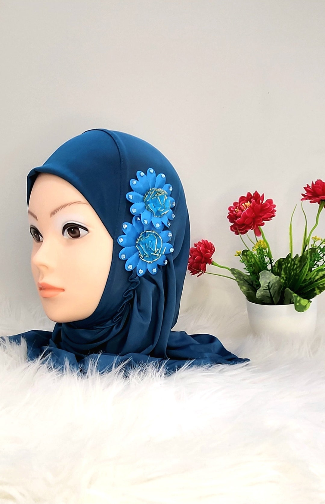Children | Kids | Girls Instant Hijab | Muslim Girls Hijab| Head Cover ...