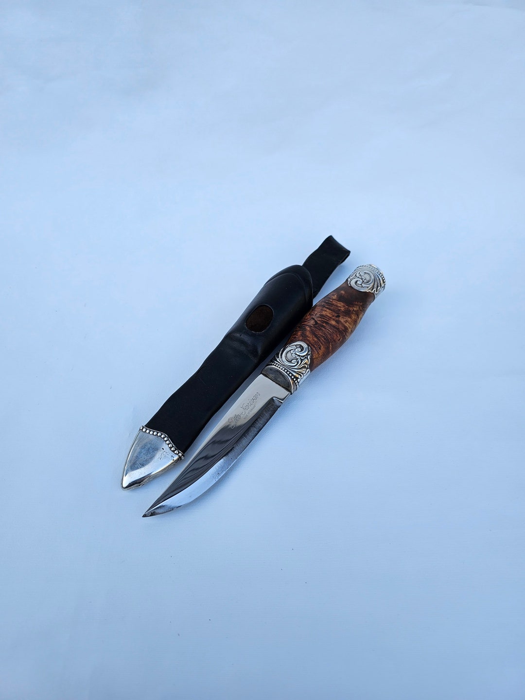 Vintage Norwegian Bunad Knife With Silver Details | Handmade Folk Art ...