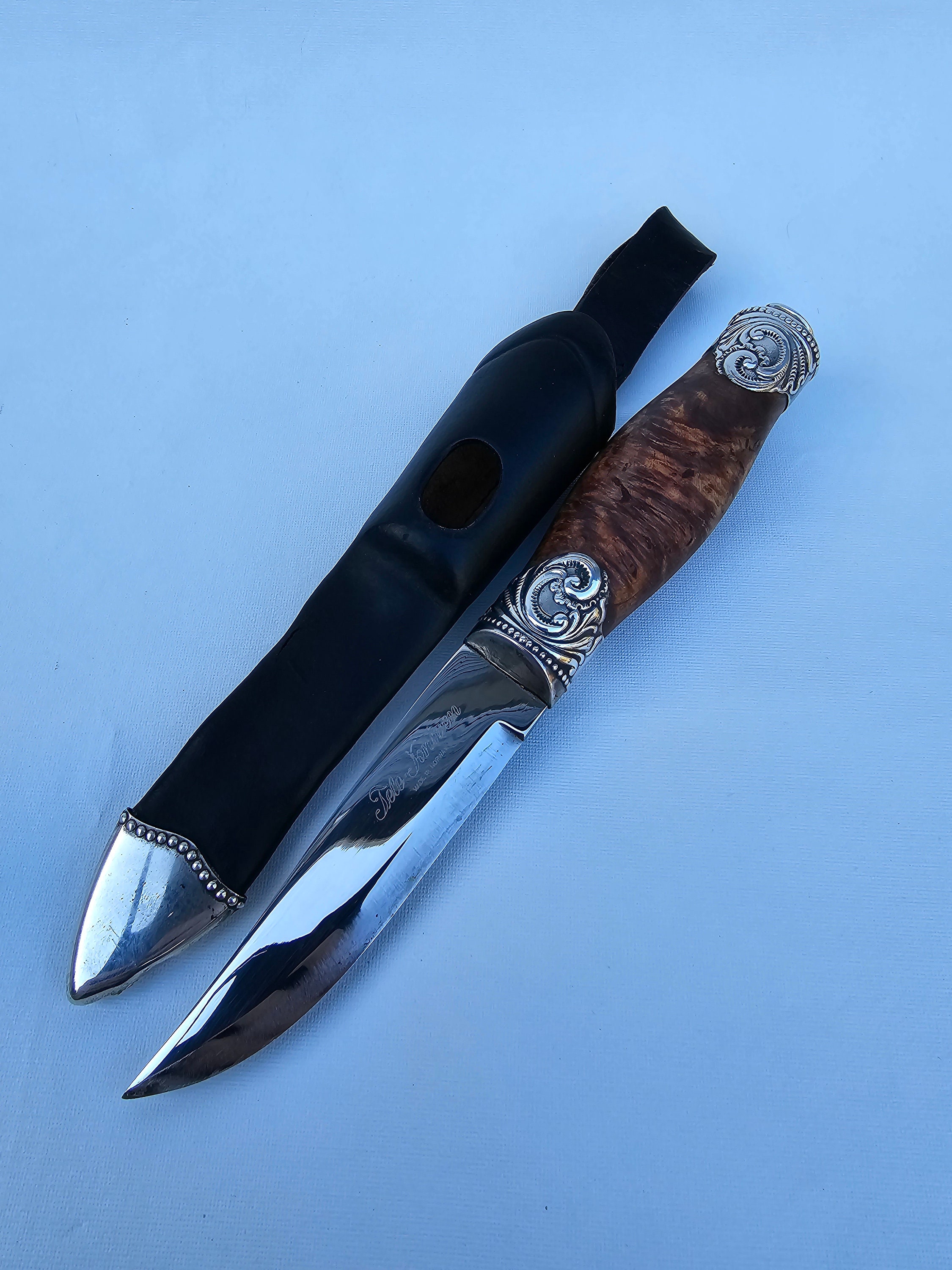 Vintage Norwegian Bunad Knife With Silver Details | Handmade Folk Art ...