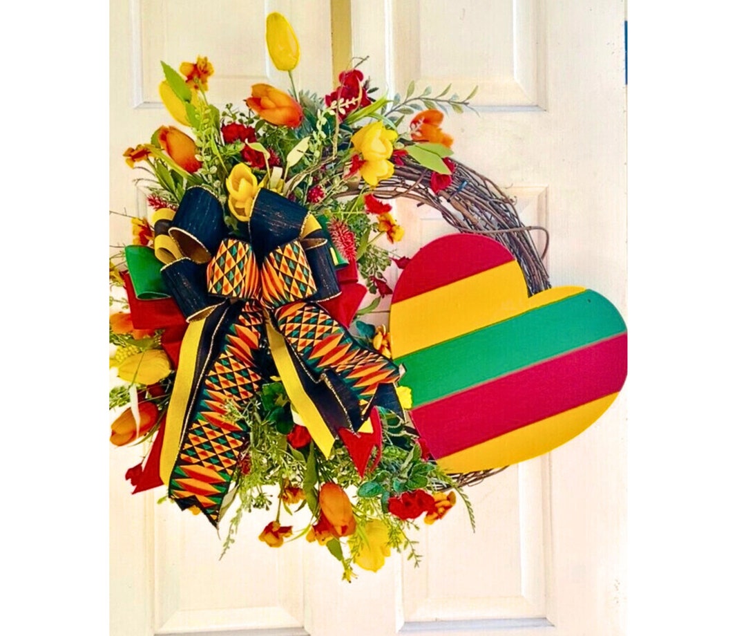 Juneteenth Front Door Wreath, Juneteenth Wreath, Black History Wreath ...