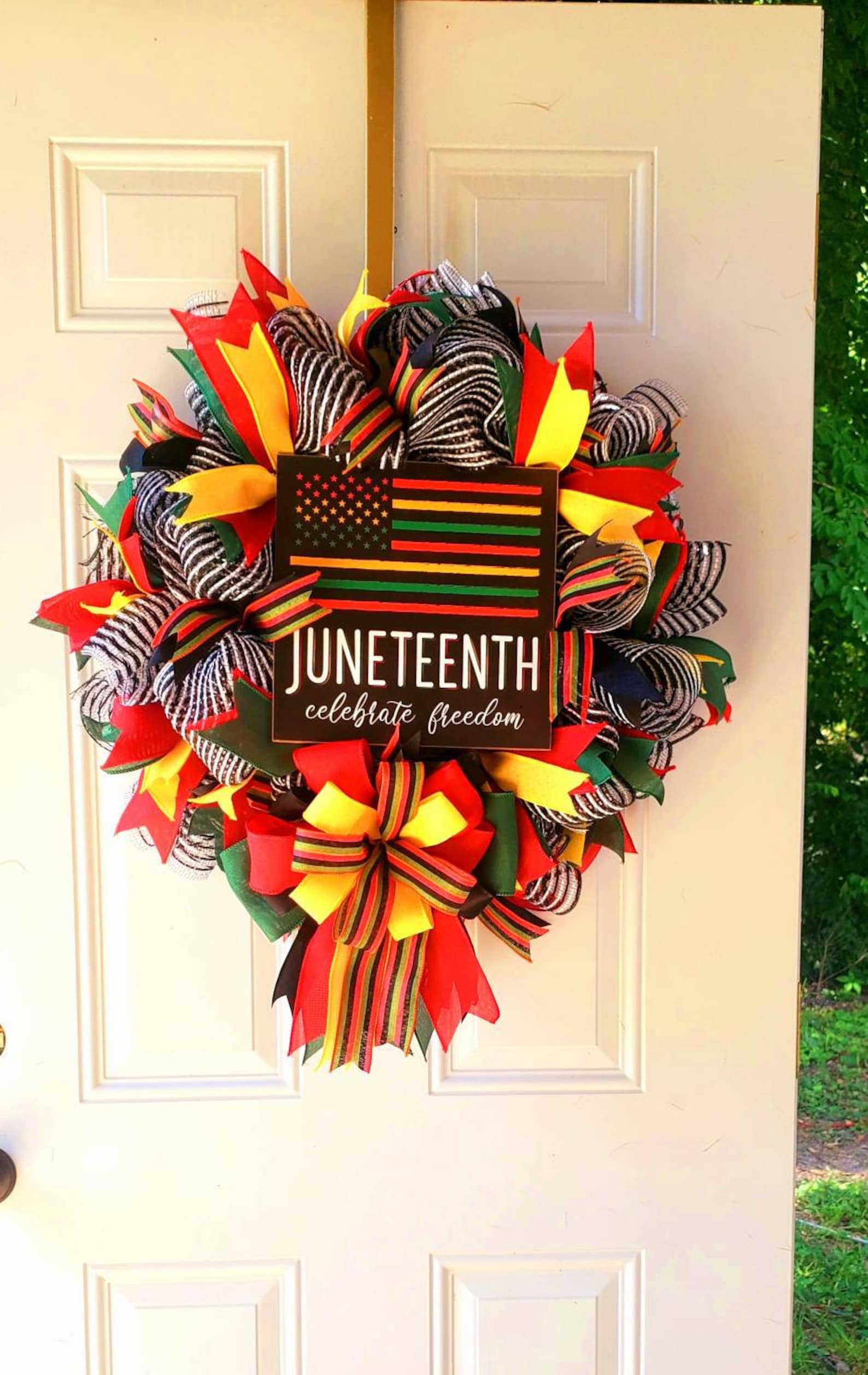 BEST SELLER Juneteenth Front Door Wreath Juneteenth Wreath - Etsy
