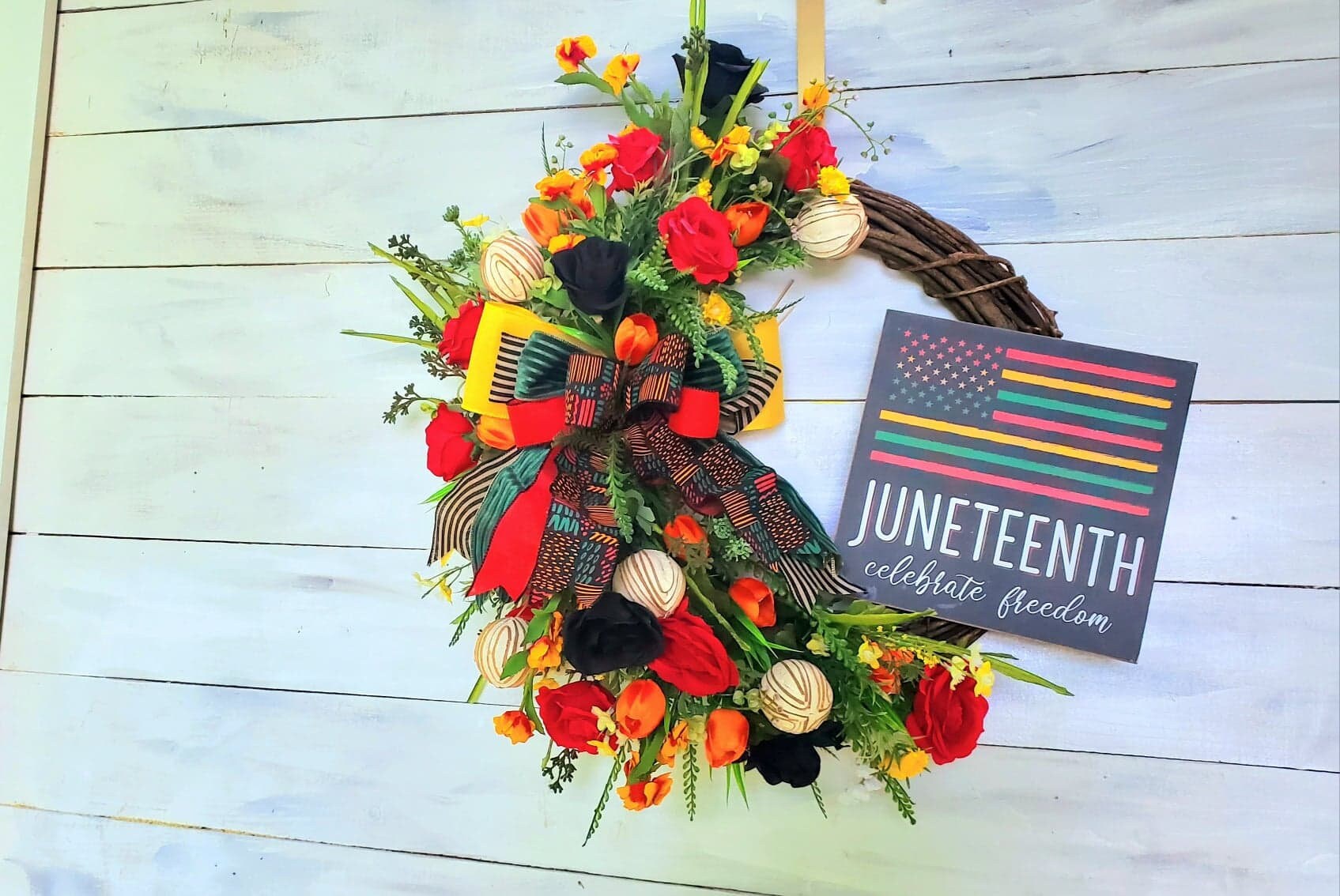 BEST SELLER Juneteenth Front Door Wreath Juneteenth Wreath - Etsy