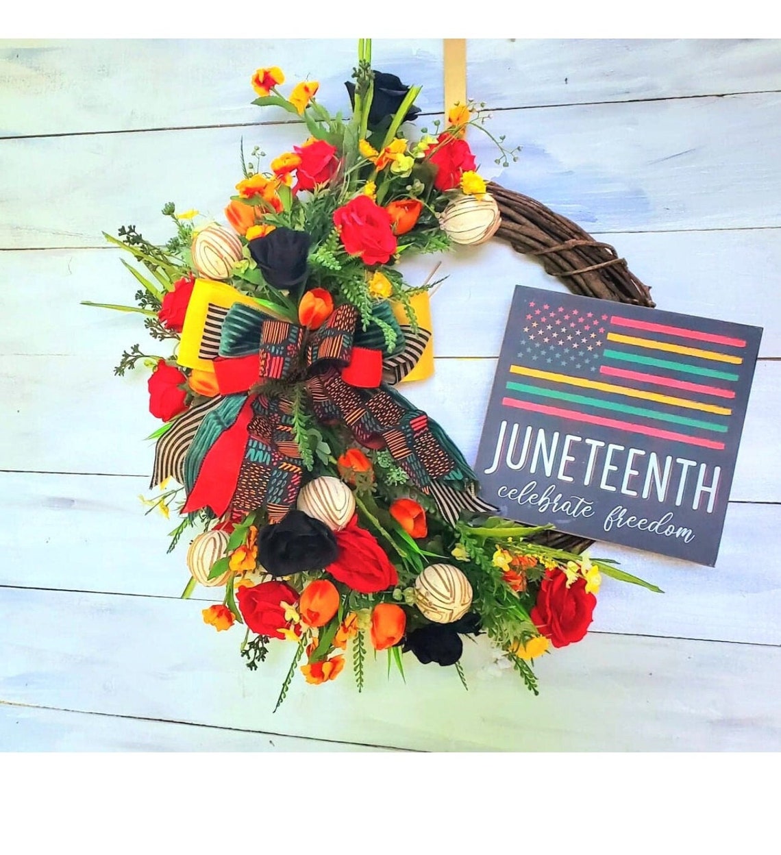 BEST SELLER Juneteenth Front Door Wreath Juneteenth Wreath - Etsy